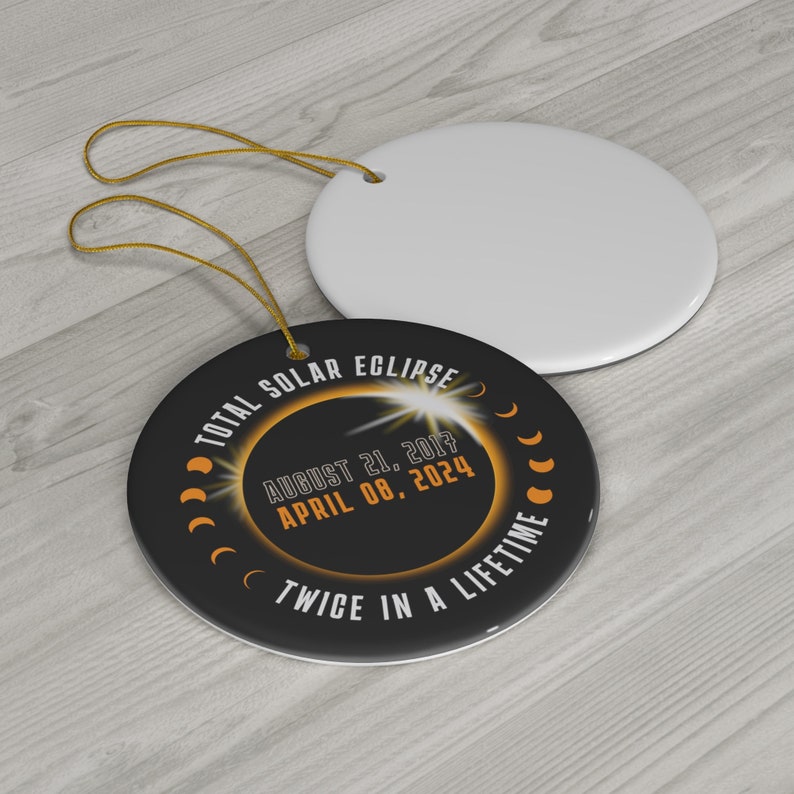 Solar Eclipse Ornament 2024, 2024 Total Solar Eclipse Ornament, Solar ...
