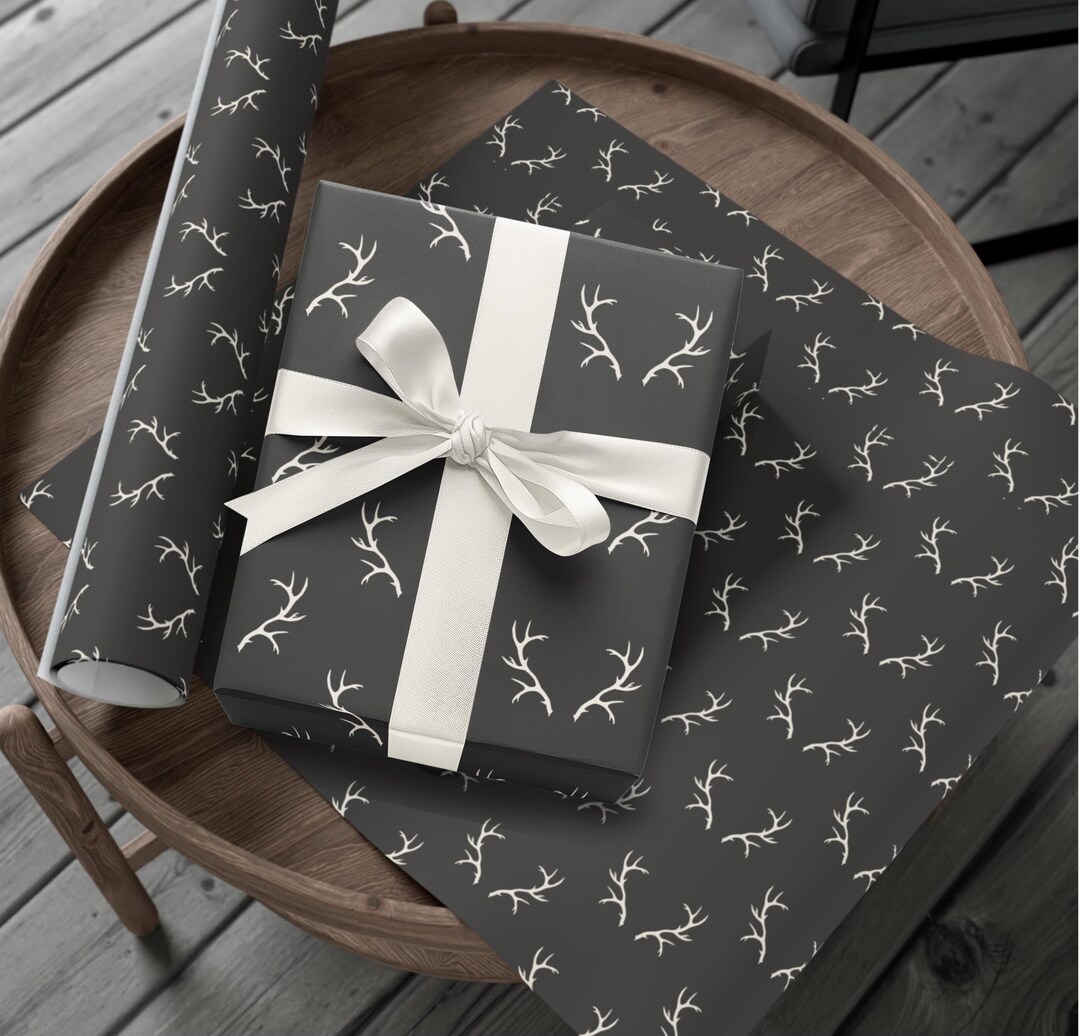 Deer Rack Gift Wrapping Paper, Deer Gift Wrapping Paper,elk Rack Gift ...