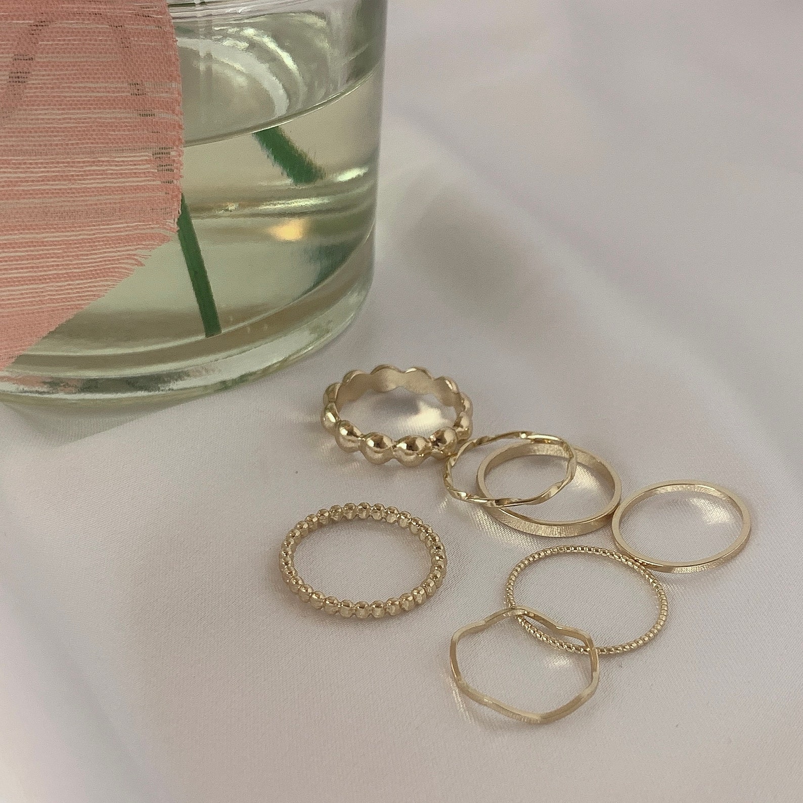7pcs Minimal Gold Stackable Rings Stackable Delicate Ring - Etsy