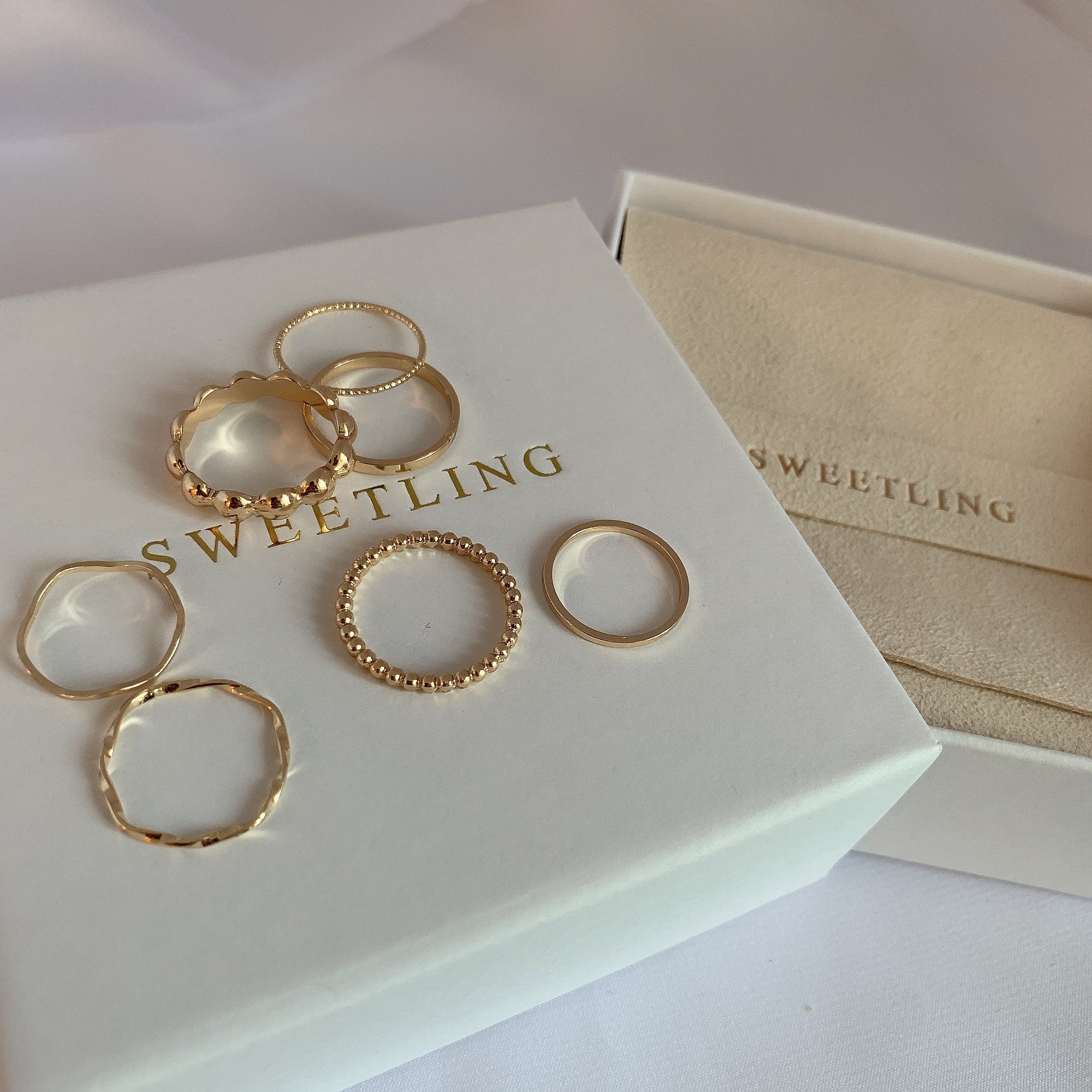 7pcs Minimal Gold Stackable Rings Stackable Delicate Ring - Etsy