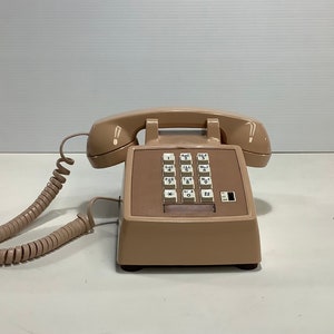 Vintage Pink Beige Push Button Phone - Etsy