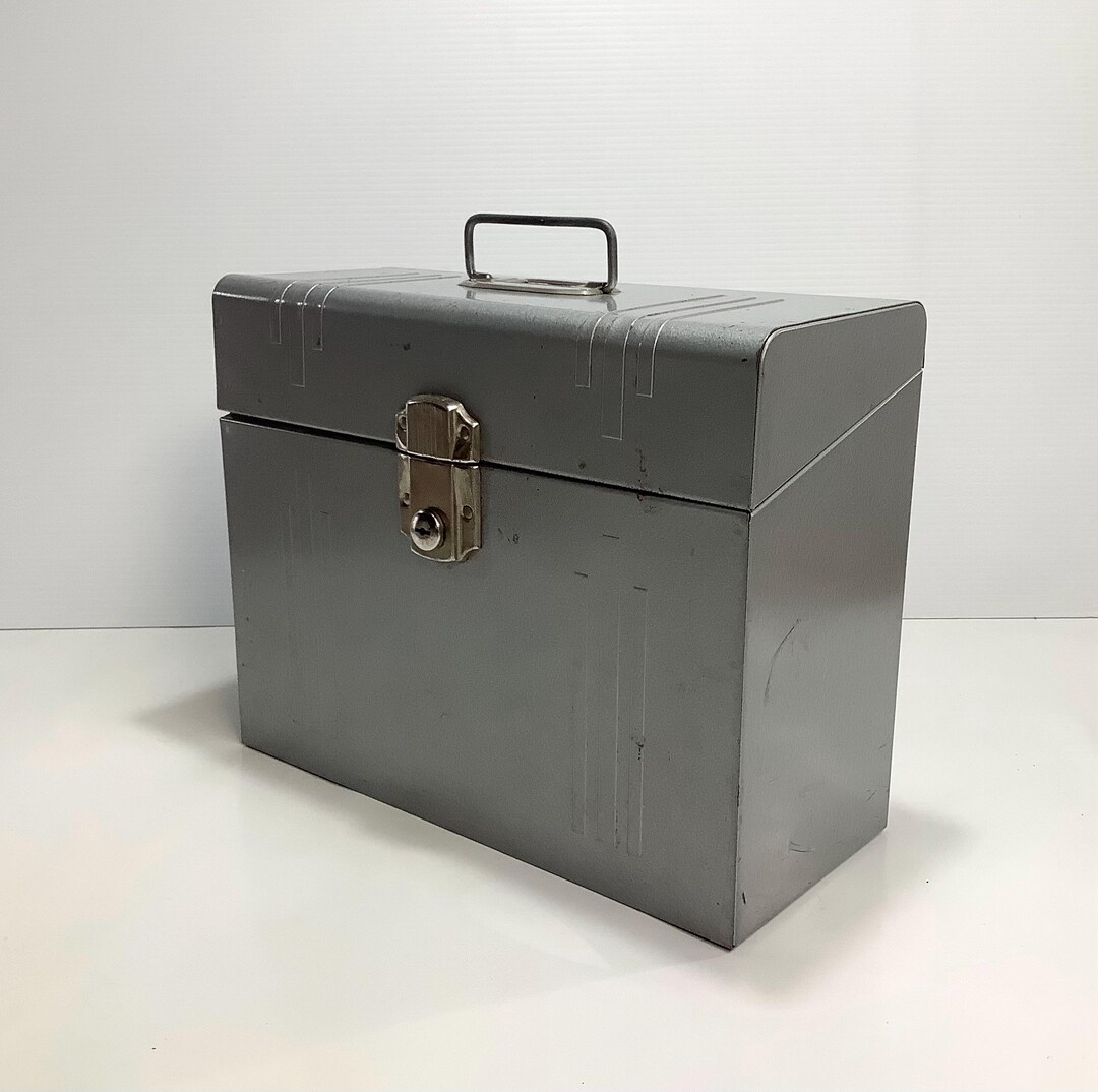 Art Deco Inspired Gray Metal Box - Etsy