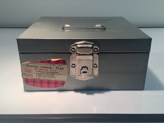 Retro Porta-check Metal File Box | Etsy