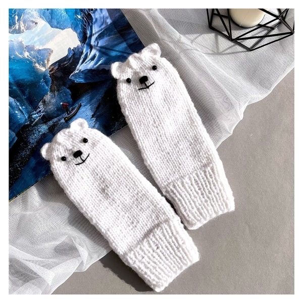 Polar Bear Mittens - Etsy