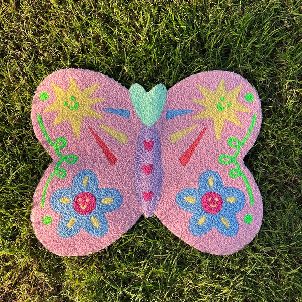 Butterfly Tufted Rug - Etsy