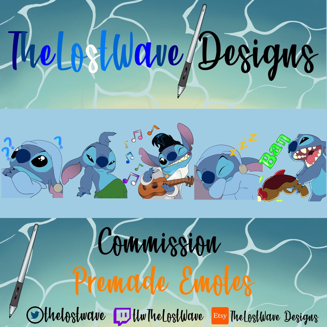 Premade Stitch Twitch / Discord Emotes Stitch Pack 1 of 3 - Etsy