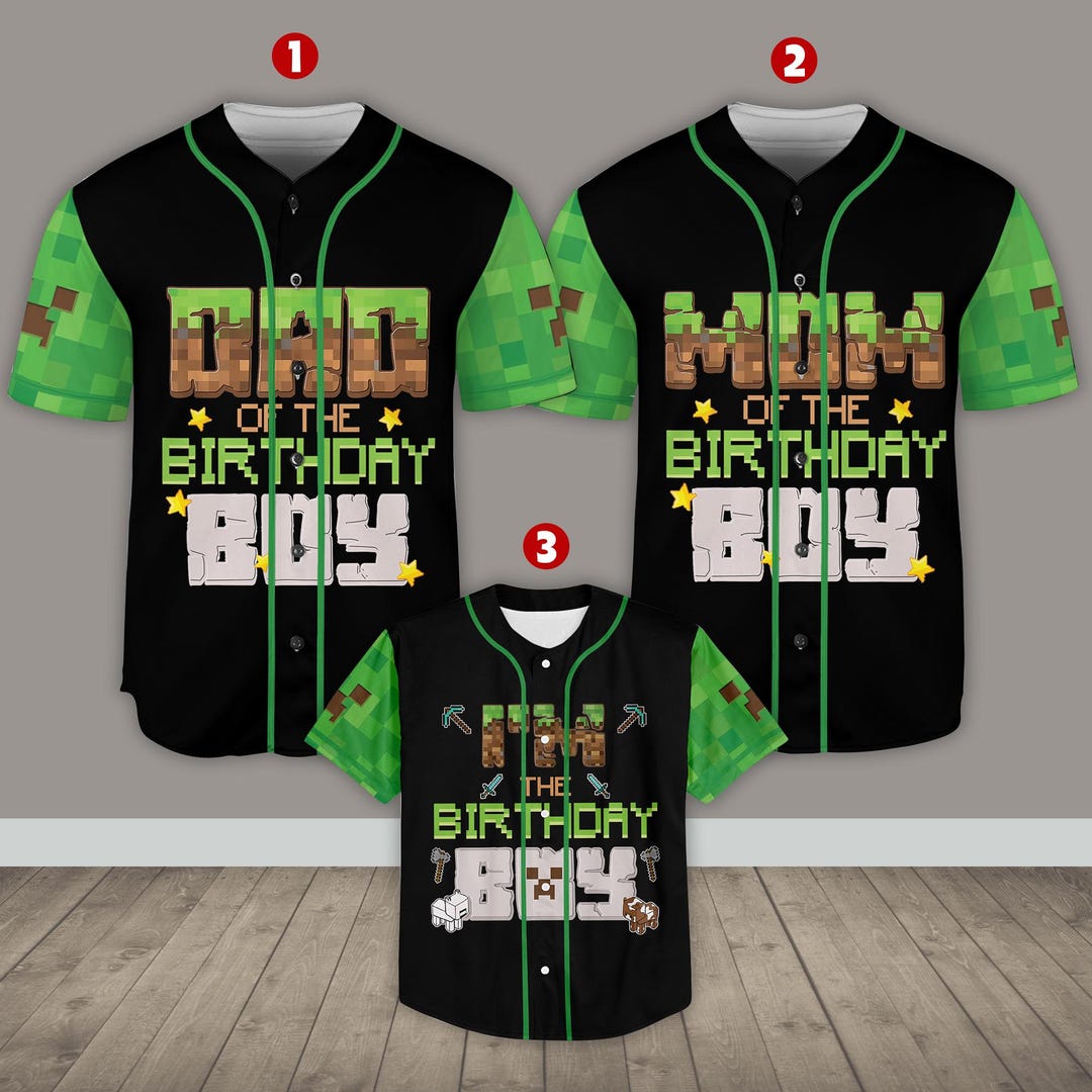 Customized Creeper Birthday Family Jersey, Minecraft Family Birthday Jersey, Minecraft Birthday ...