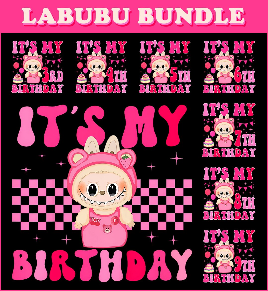 Labubu Characters Designs Bundle, Birthday La Bubu Png, Instant ...