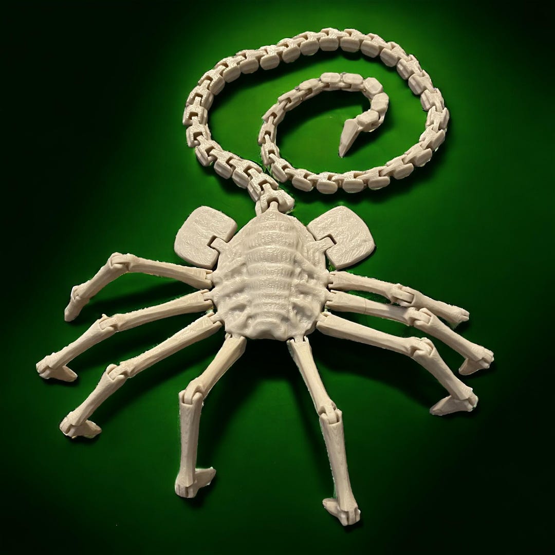 3D Printed Articulated/flexible ALIEN Facehugger, Lifelike Spooky ...