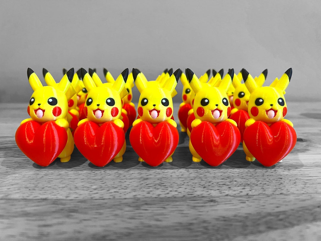 3d Printed Valentines Day Heart Pikachu, for Her, for Him, for Gift ...
