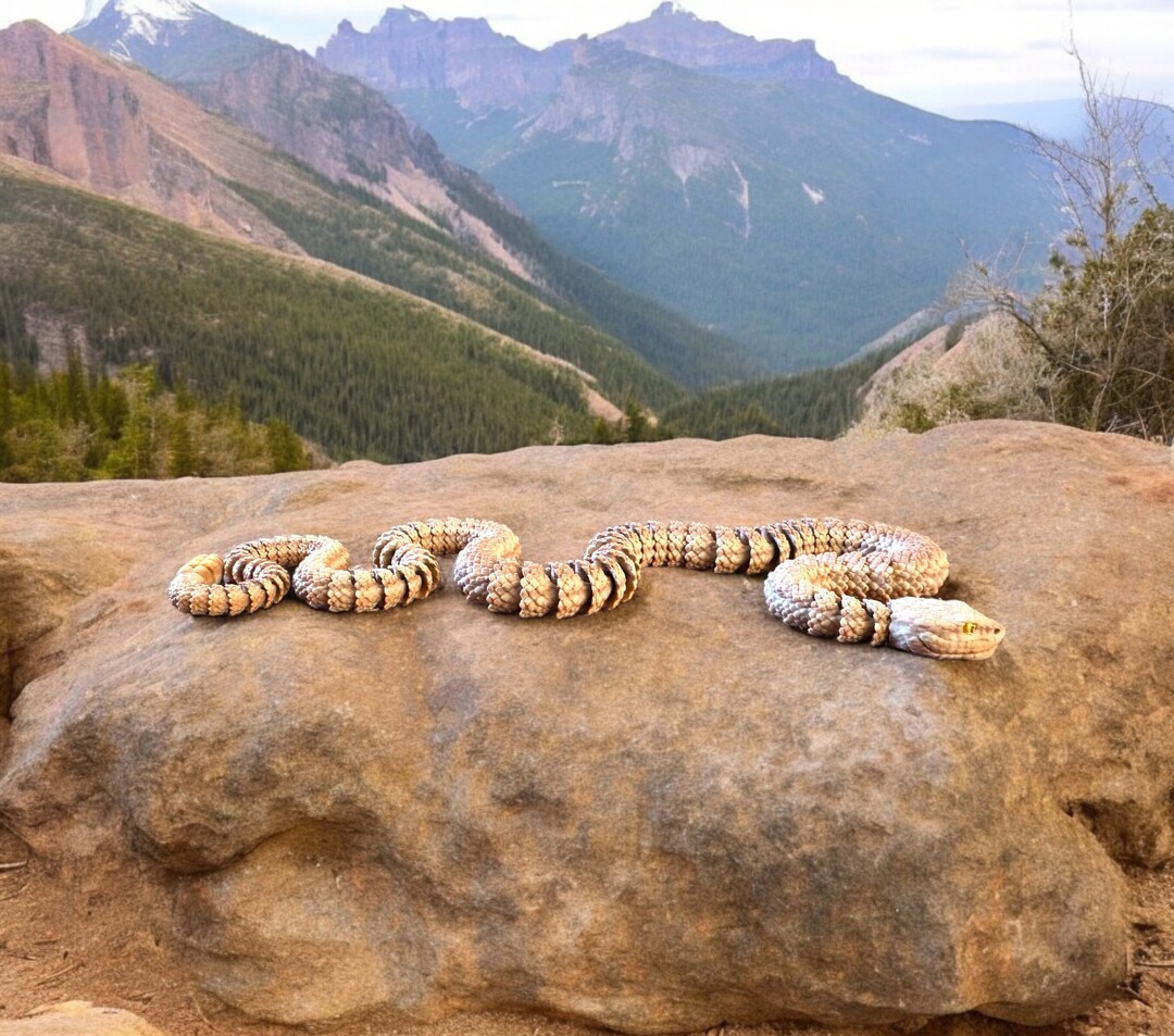 3D Printed Articulated Realistic Rattlesnake Viper, Gift for Birthday ...