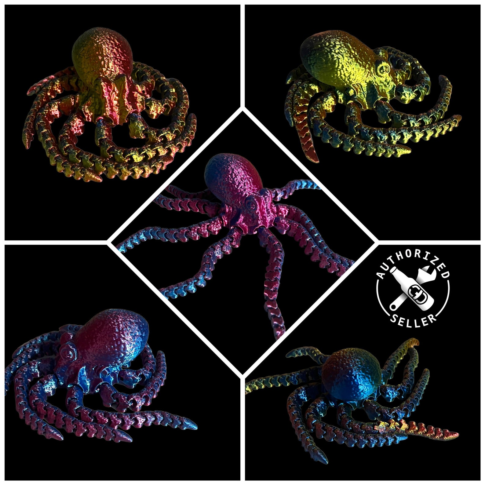 3D Printed Articulating Octopus, Aquarium Decor, Tank Decor, Gift, for ...