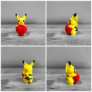 3d Printed Valentine’s Day Heart Pikachu, for Her, for Him, for Gift ...