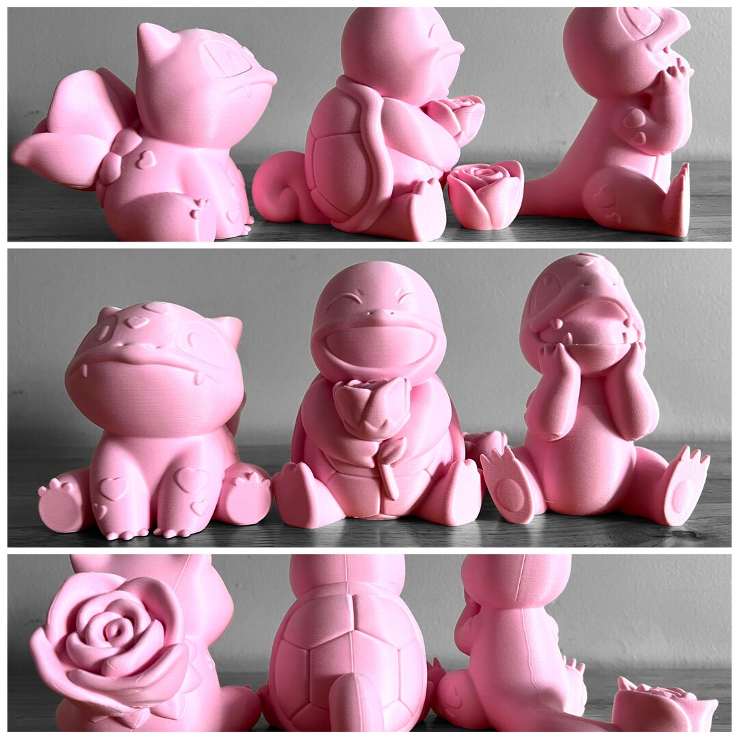 5 3d Printed Valentines Day Rose Bulbasaur,rose Charmander,rose ...