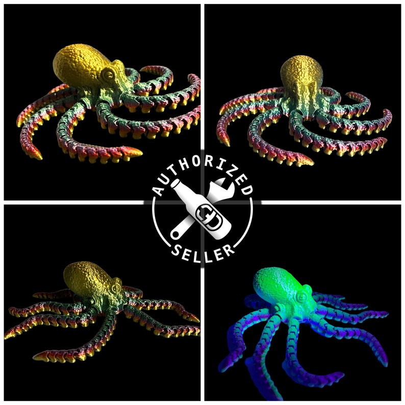3D Printed Articulating Octopus, Aquarium Decor, Tank Decor, Gift, for ...