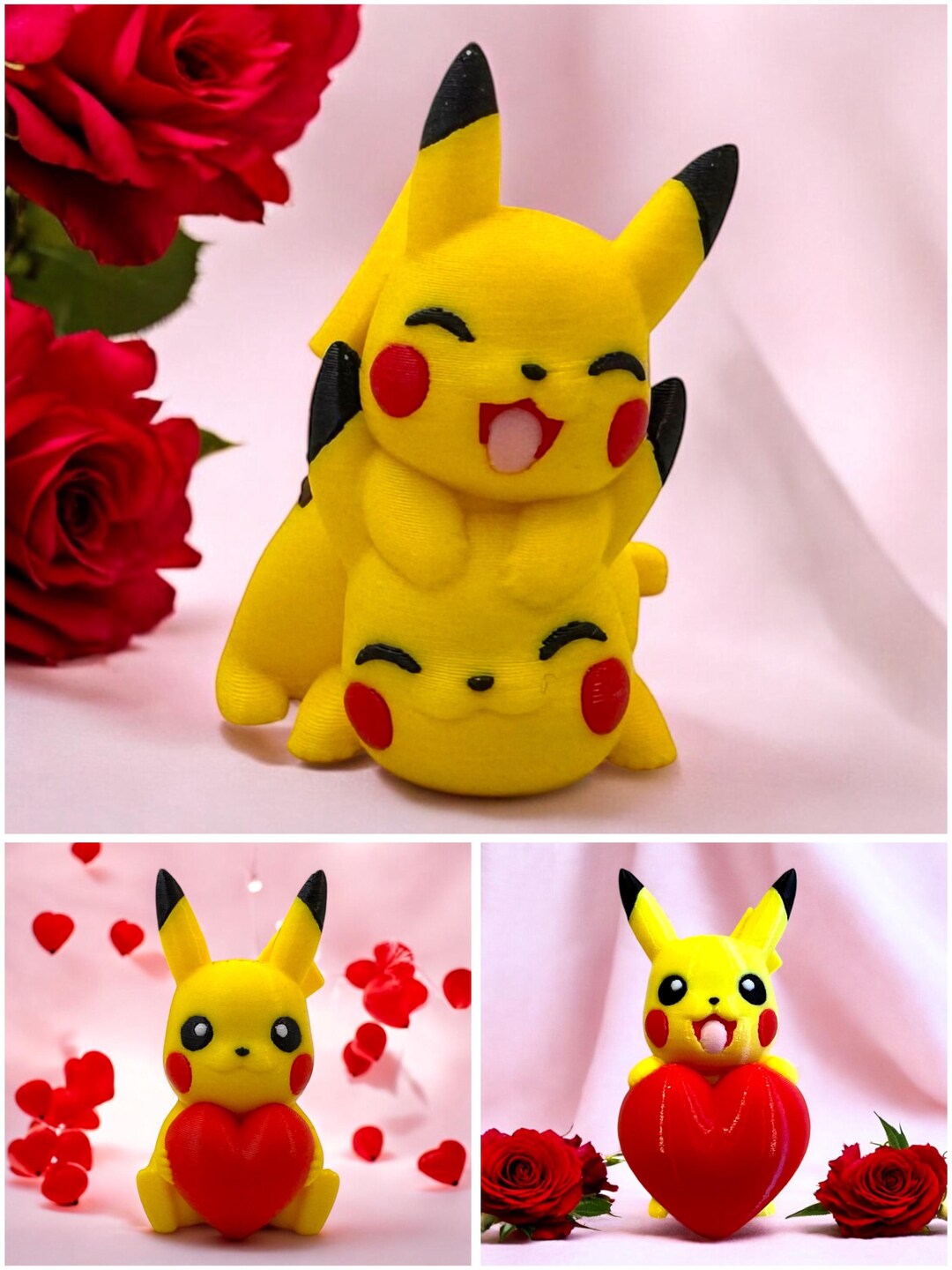 3d Printed Valentine’s Day Heart Pikachu, for Her, for Him, for Gift ...