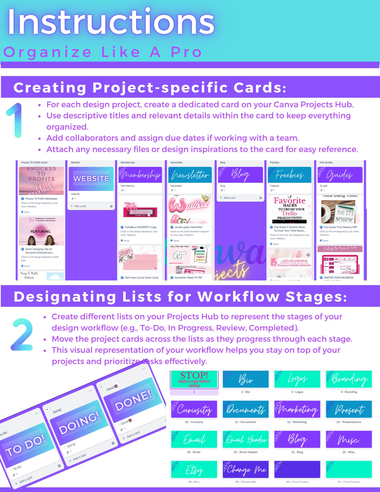 Organize Canva Projects With Our Canva Projects Hub Trello Organization ...