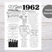 1962 PRINTABLE Year You Were Born/ Remember the Year When/ - Etsy Canada