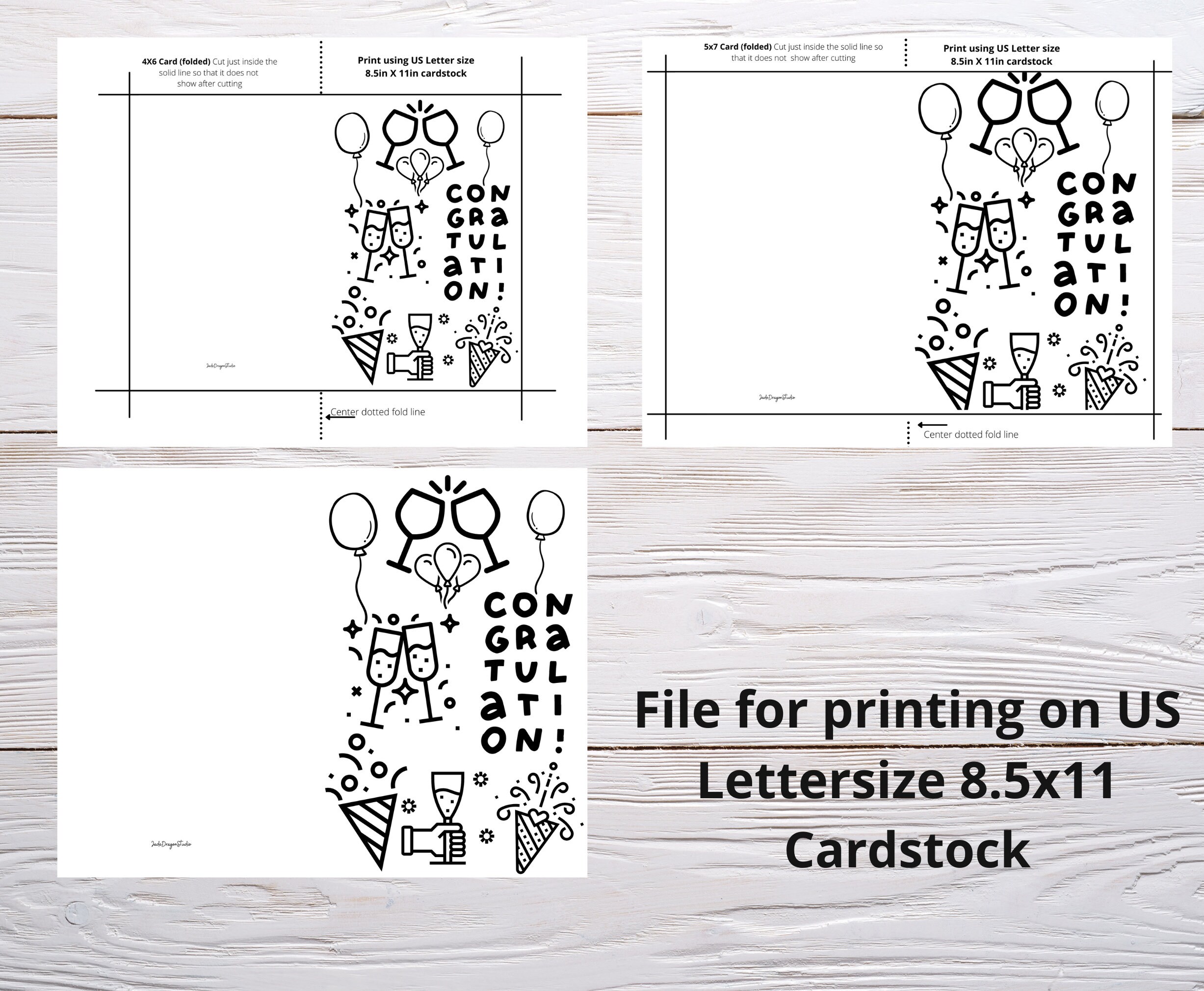 PRINTABLE Coloring Congratulations Greeting Card / 3 - Etsy