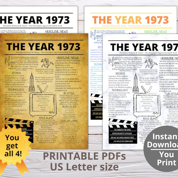 The Year 1973 Sign - Etsy