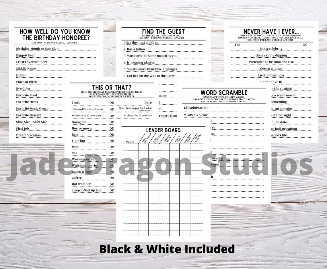 PRINTABLE Born in 1952/ 70th Birthday Party Games / 1952 Trivia Games ...