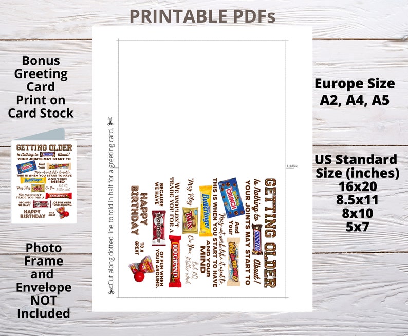 Getting Older PRINTABLE Candy Poster | Birthday Candy Sign | Birthday ...