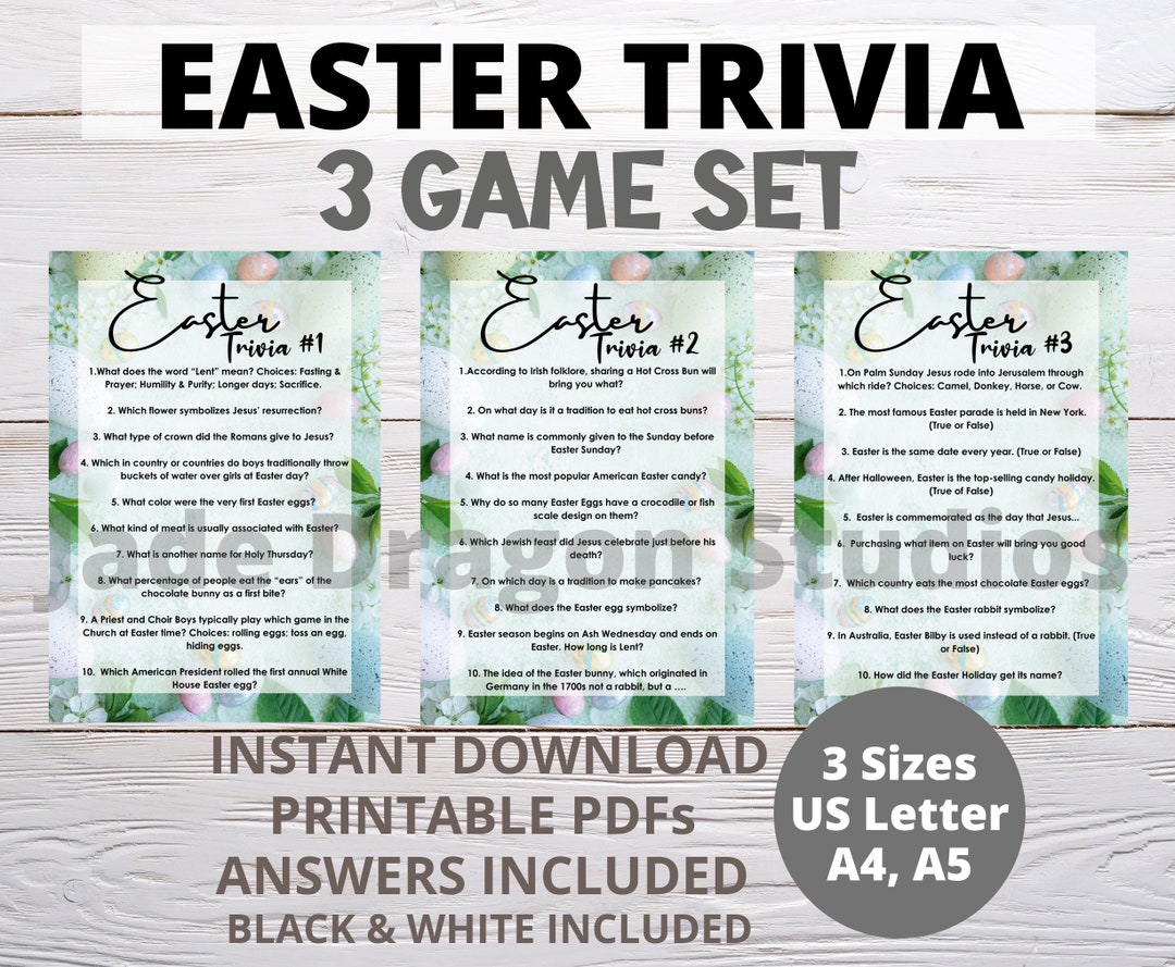 Easter Family Trivia Printable/ Easter Games/ Spring Party Favor ...