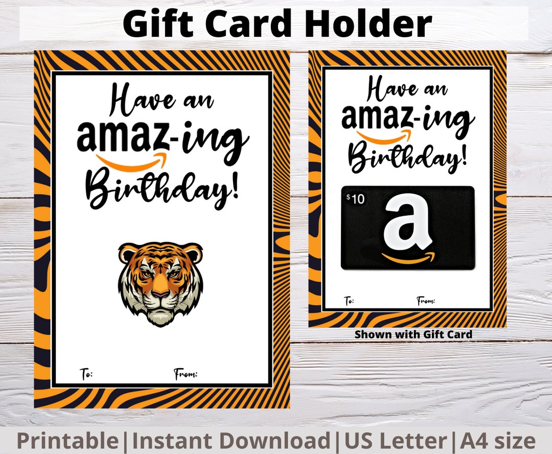 Printable Amazing Tiger Gift Card Holder | Happy Birthday Gift Card ...