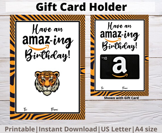 Printable Amazing Tiger Gift Card Holder Happy Birthday Gift | Etsy