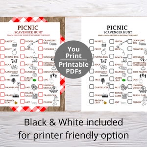 Picnic Scavenger Hunt | Printable | Outdoor Scavenger Hunt Camping ...