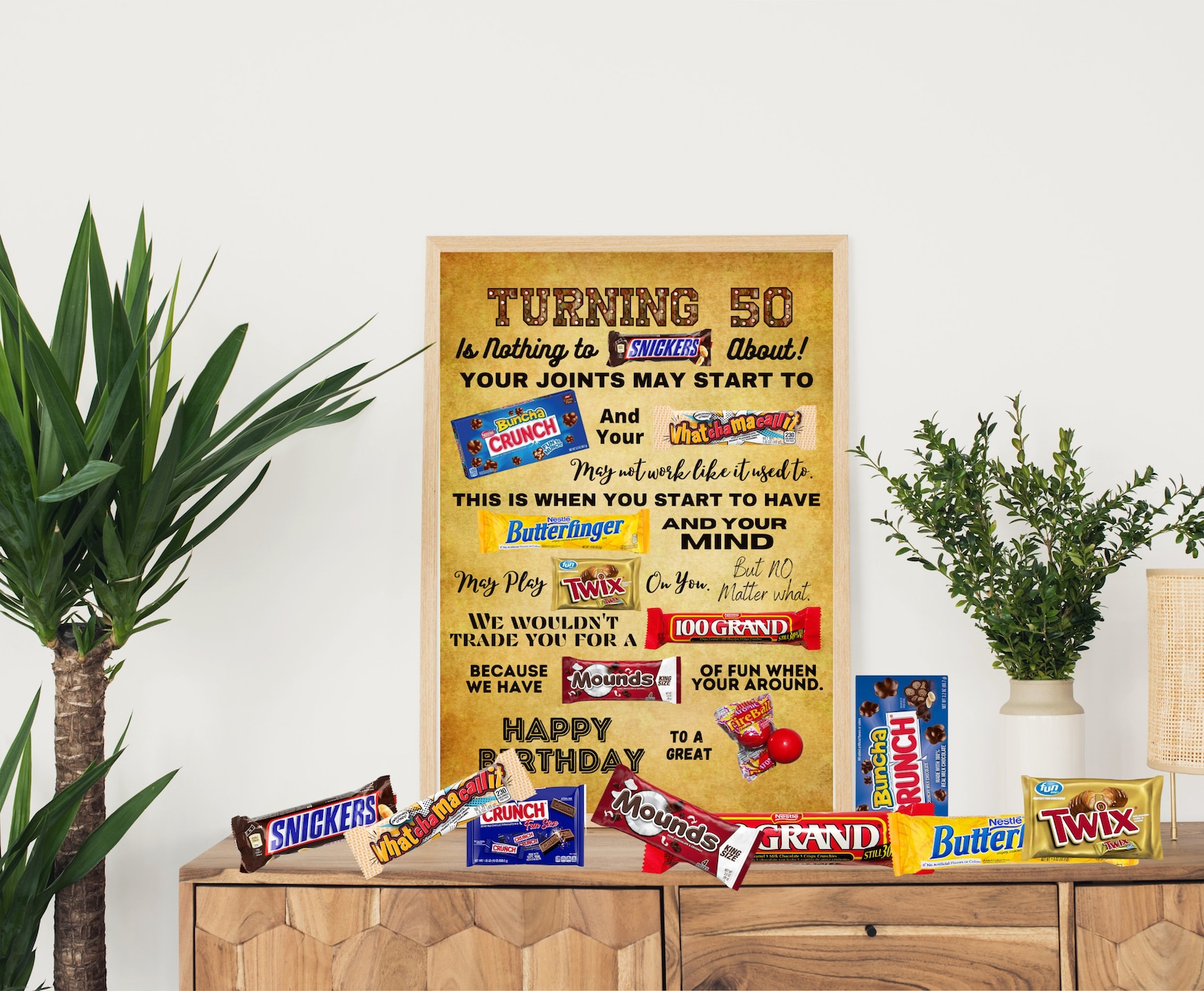 Turning 50 PRINTABLE Candy Poster 50th Birthday Candy Sign - Etsy