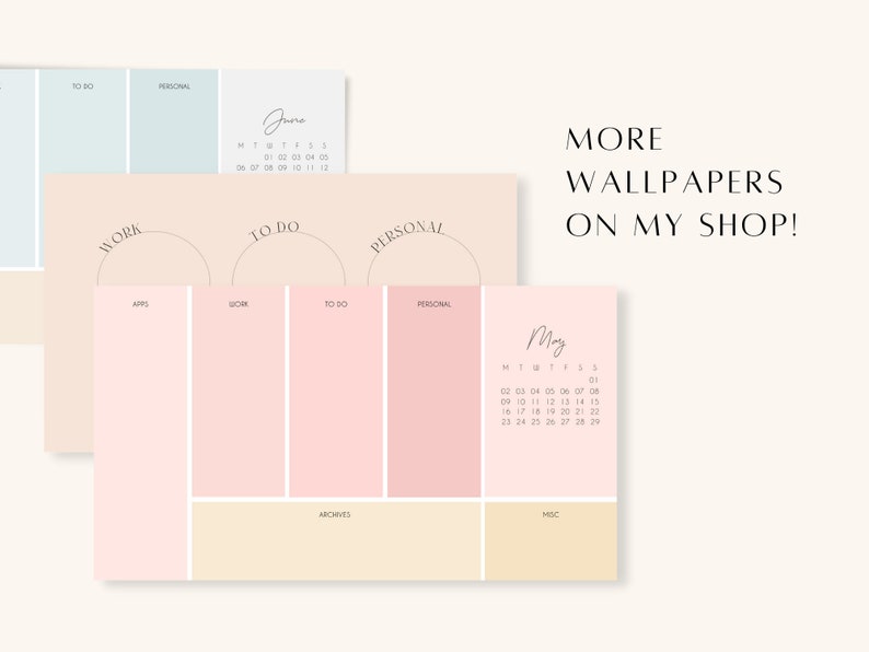 Desktop Wallpaper Organizer Editable Calendar 2022 & 2023 - Etsy UK