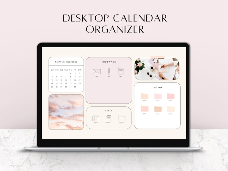 Desktop Wallpaper Organizer Editable Calendar 2022 & 2023 - Etsy UK