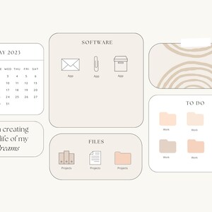 Desktop Wallpaper Organizer in Neutral Colors | Editable Calendar 2024 ...