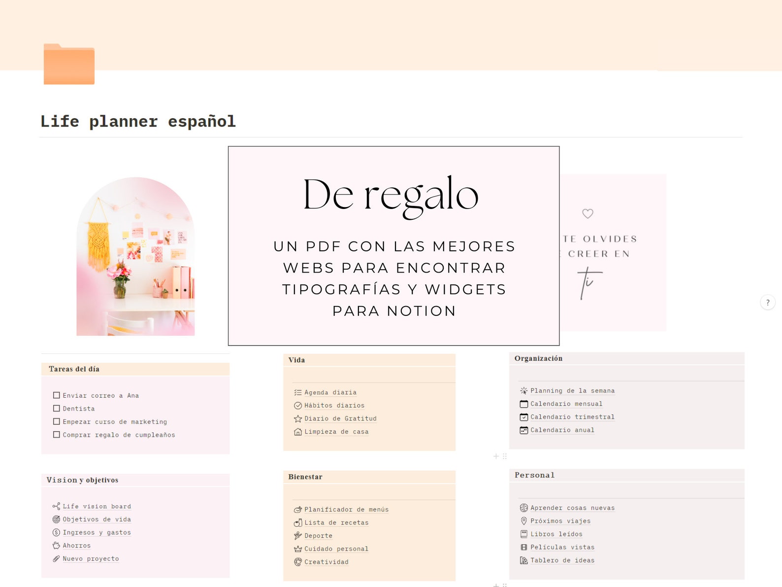 Notion Template Life Planner in Spanish Plantilla De Notion Con Textos En Español - Etsy