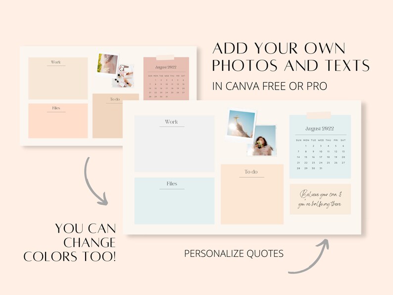 Fondos de pantalla organizadores con calendario 2025 Puedes editarlos en Canva Compatibles con ...