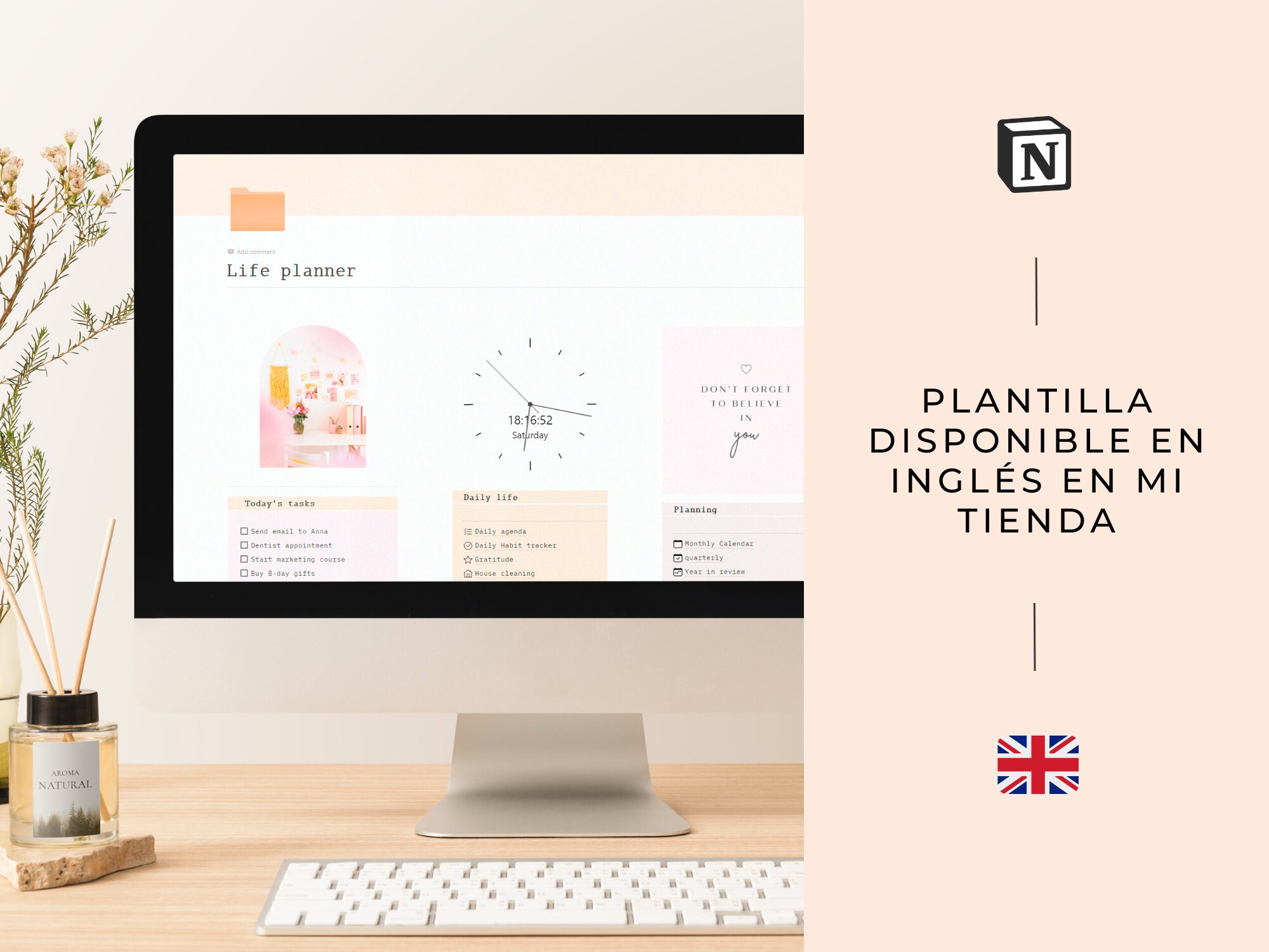Notion Template Life Planner in Spanish Plantilla De Notion Con Textos ...