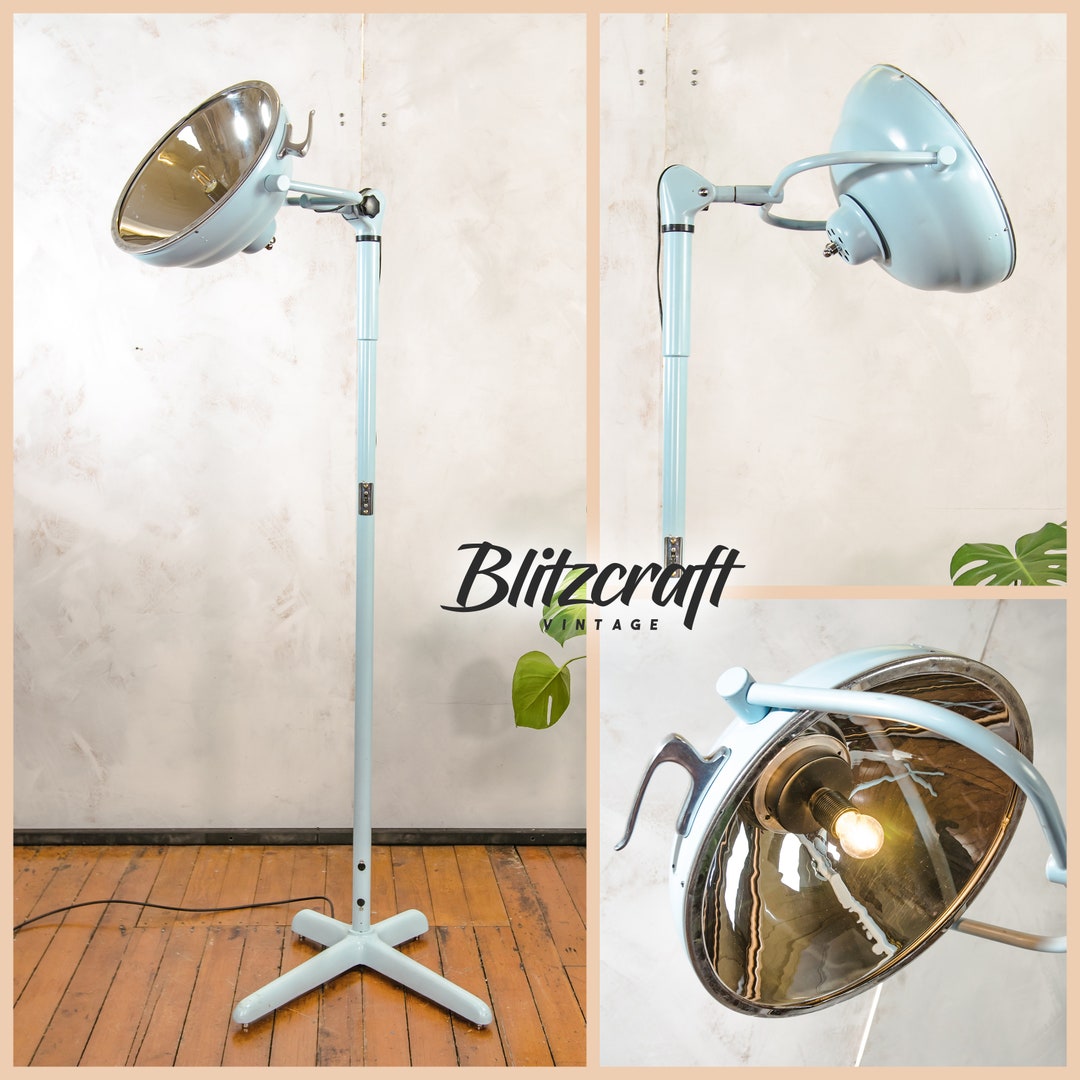 Retro Blue Surgical Lamp Chromophare 1950s, Reading Floor Lamp Medical ...