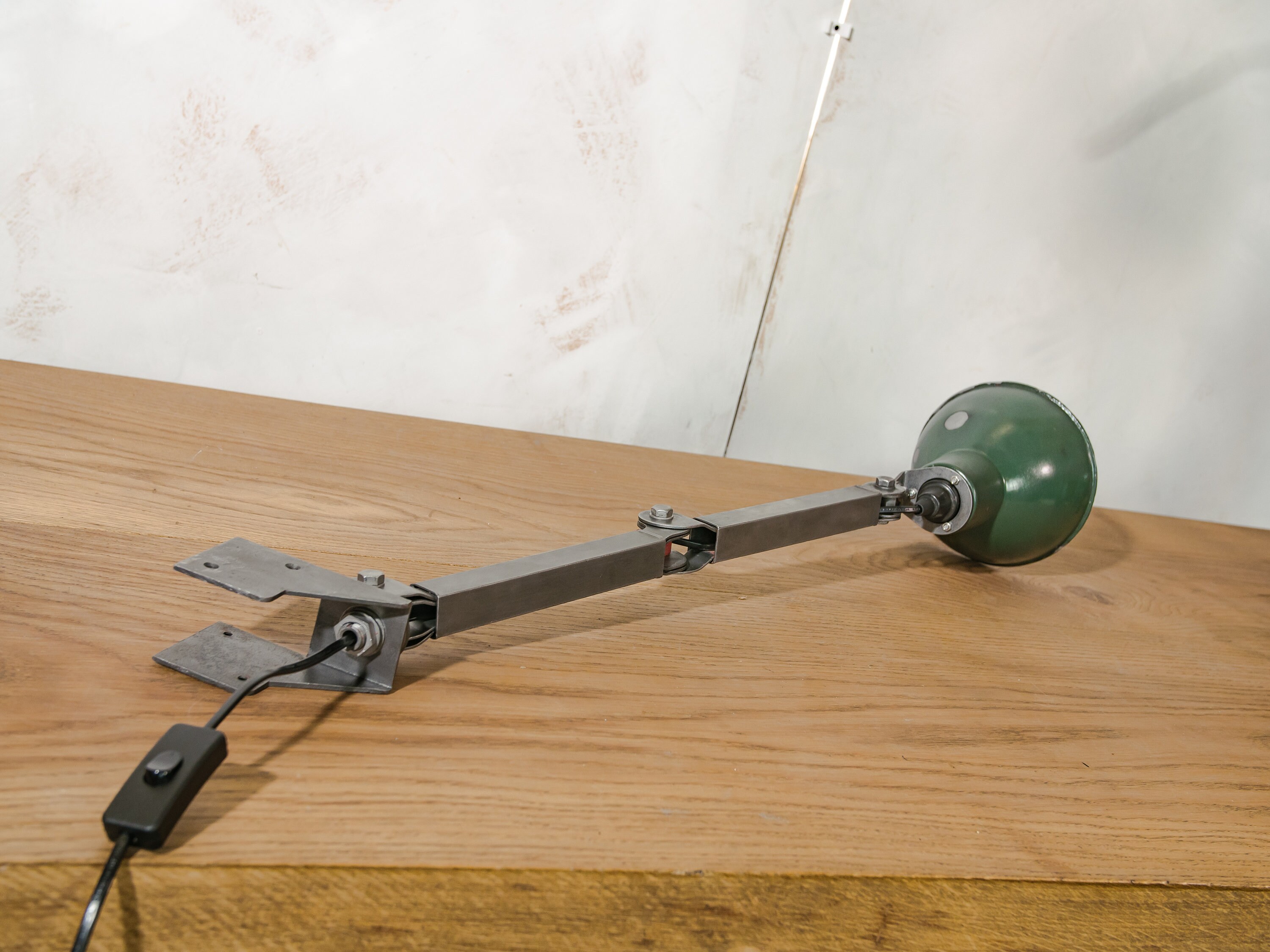 Vintage Industrial Machine Lamp by EDL England, Gray 1950s 2 Arm ...