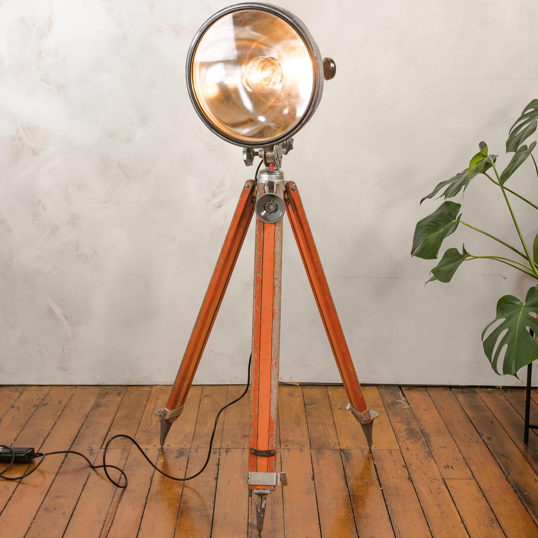 Spotlight Floor Lamp Bosch Eisemann Firetruck Headlight on Wooden ...