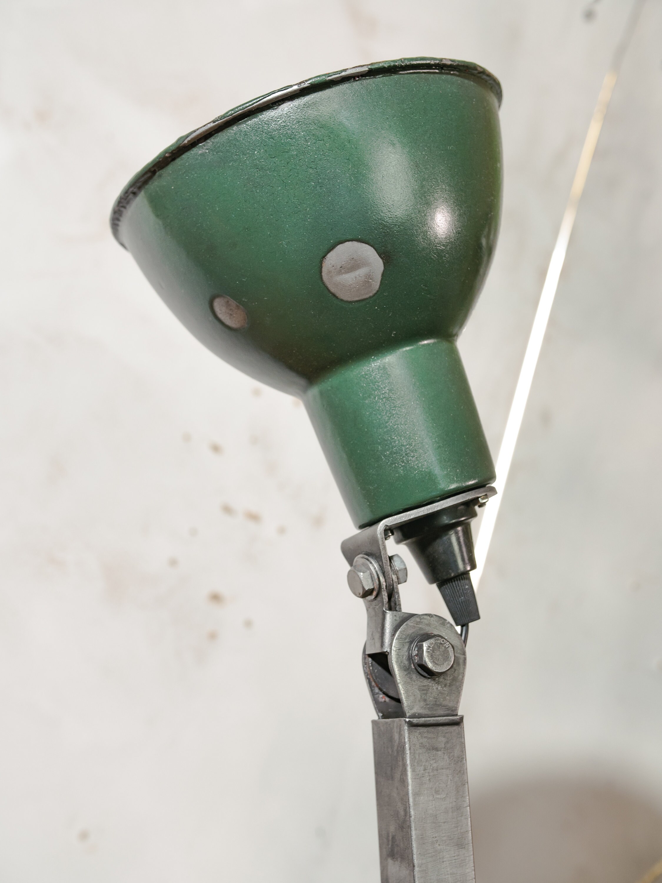 Vintage Industrial Machine Lamp by EDL England, Gray 1950s 2 Arm ...