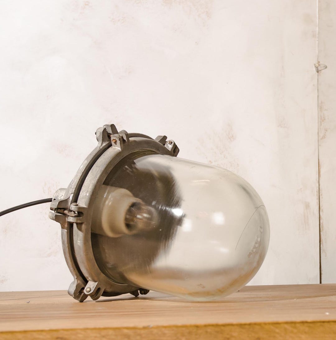 Large Mining Lamp, Bunker Lighting, Polished EOW Hanging Lamp Made of ...