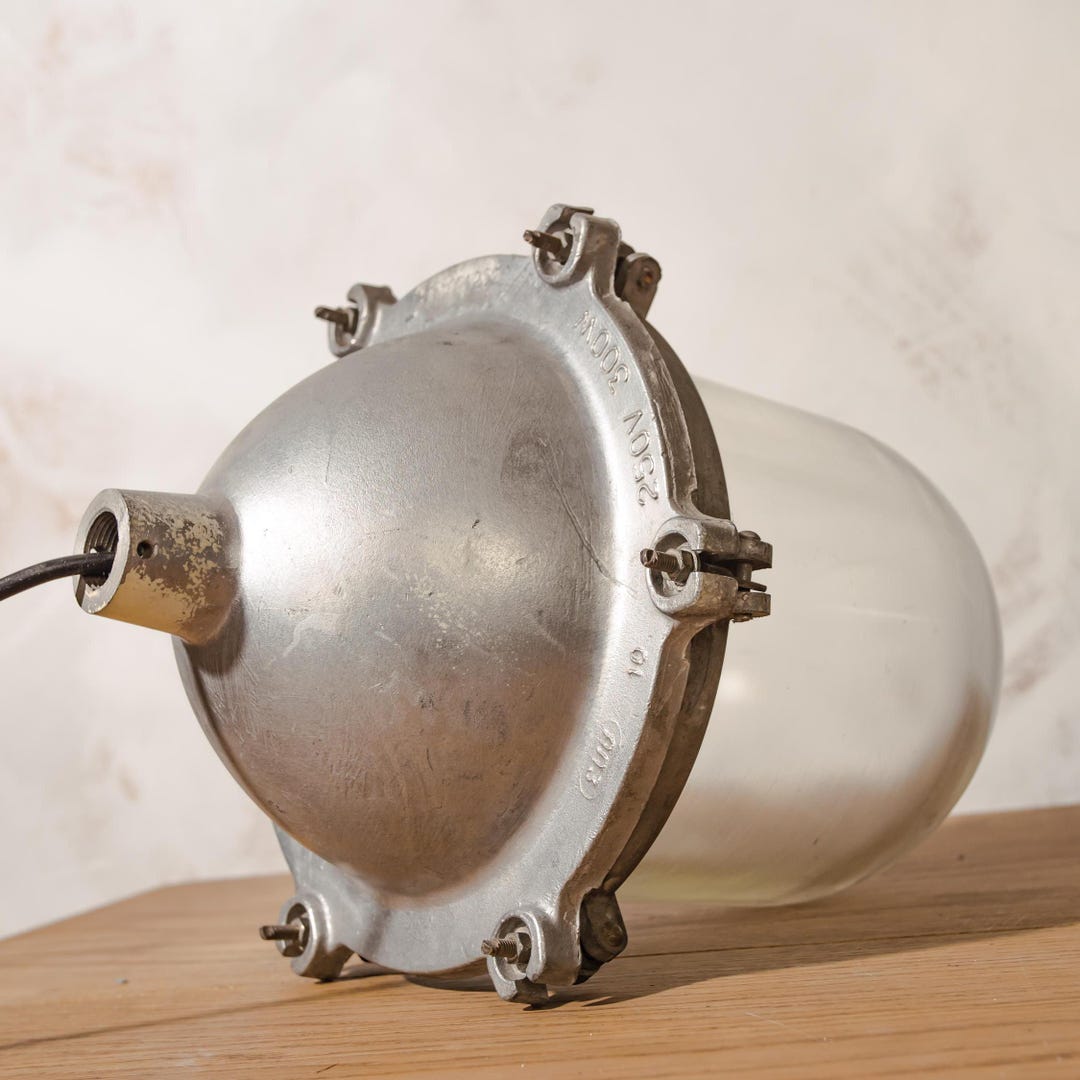 Large Mining Lamp, Bunker Lighting, Polished EOW Hanging Lamp Made of ...
