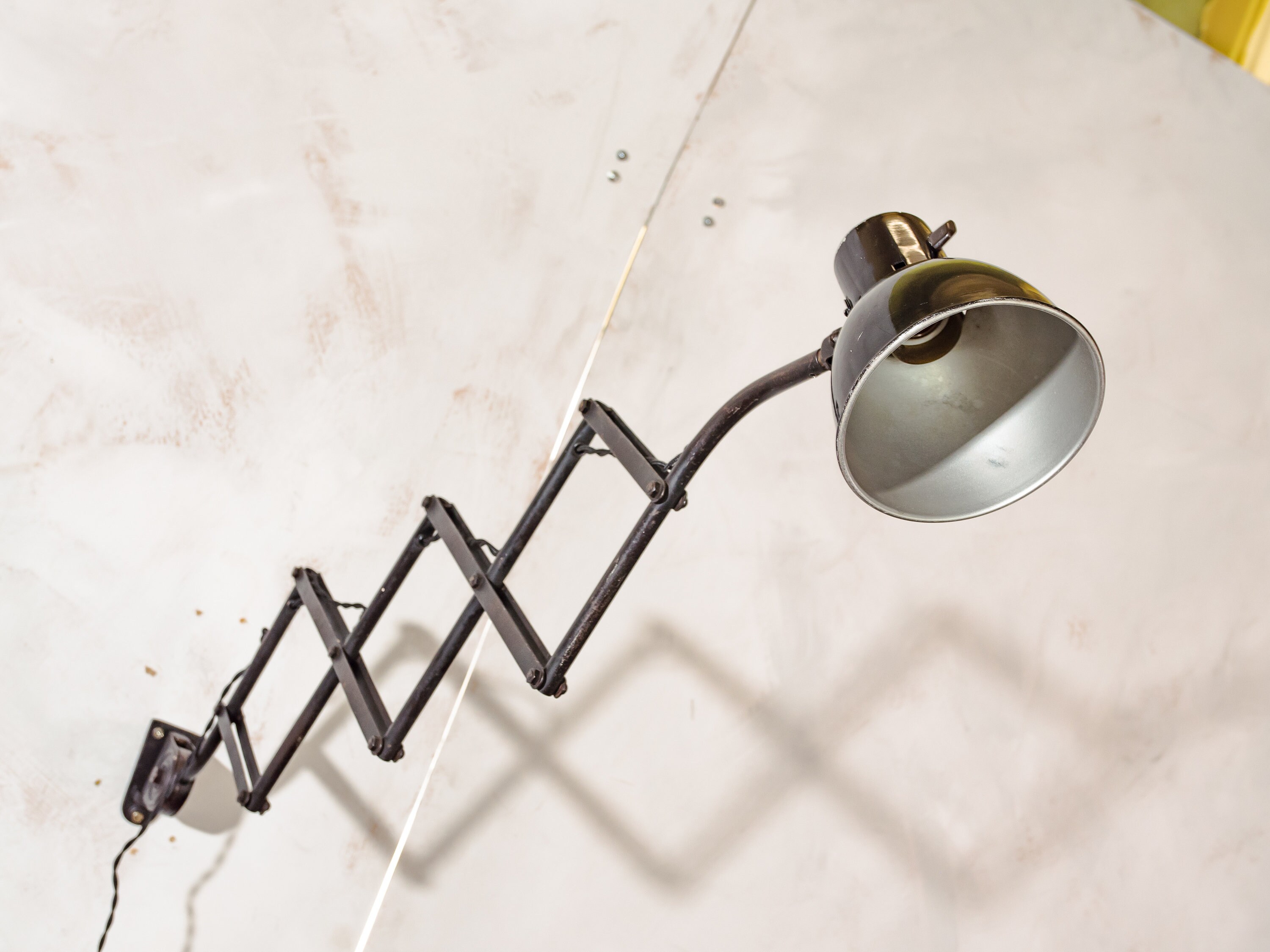 Scissor Lamp Hala 1930s, Black Workshop Lamp, Rare Wall Mounted ...