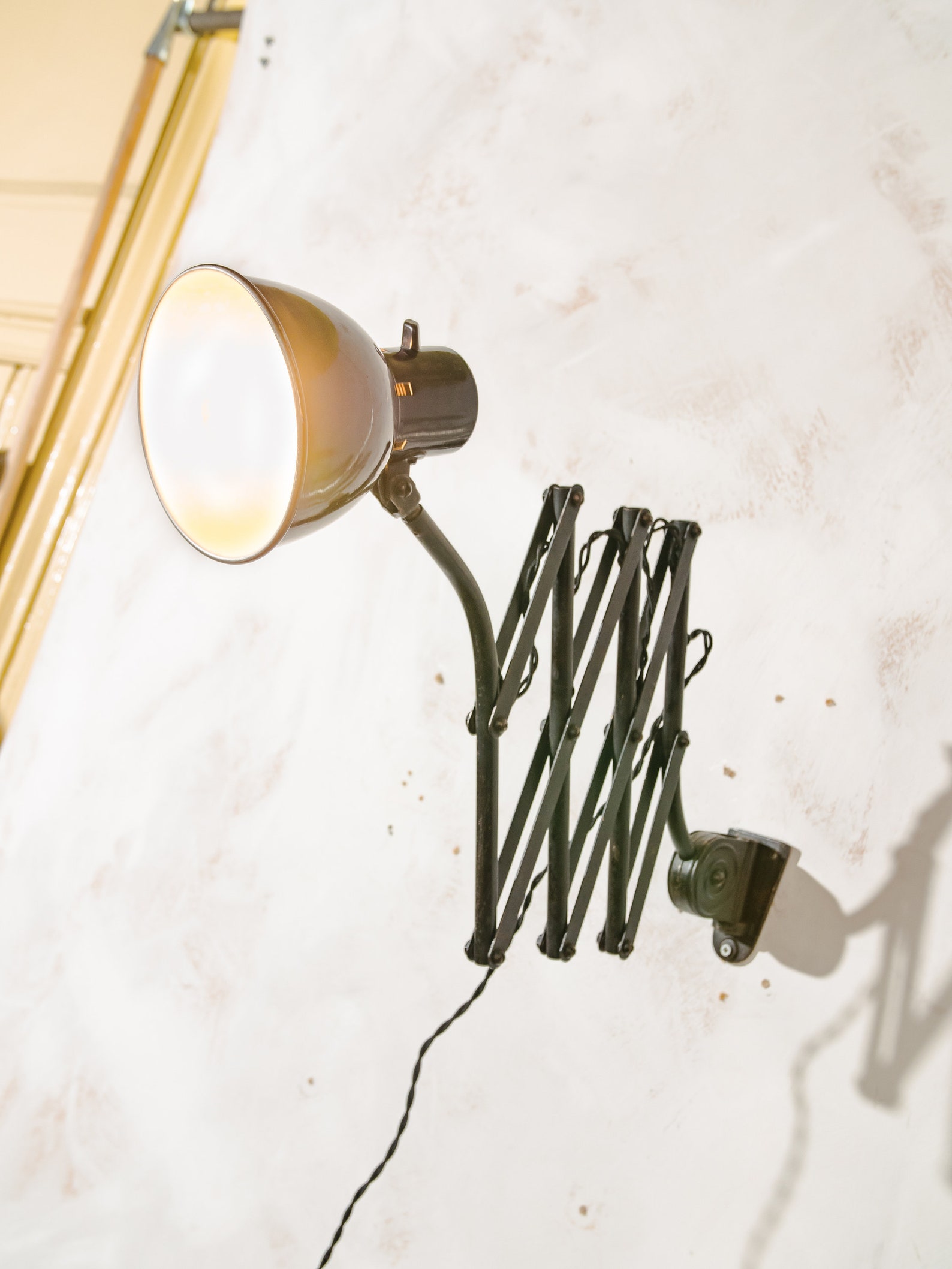 Scissor Lamp Hala 1930s, Black Workshop Lamp, Rare Wall Mounted ...