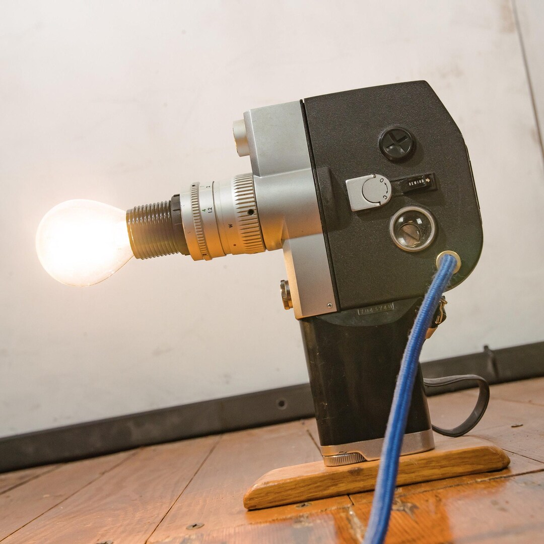 Film Camera Lamp, Repurposed Fujica P300 Single 8 Film Camera 1970s ...