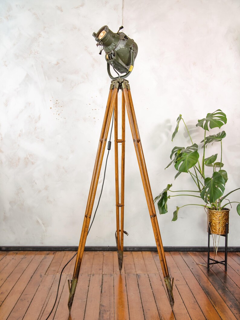 1960s Theatre Spotlight Wooden Standard Floor Lamp by Strand Electric ...