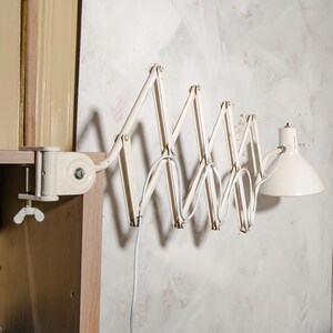 White Scissor Clamp Lamp by HALA ZEIST Model 110, 1960s Pull Out Light ...