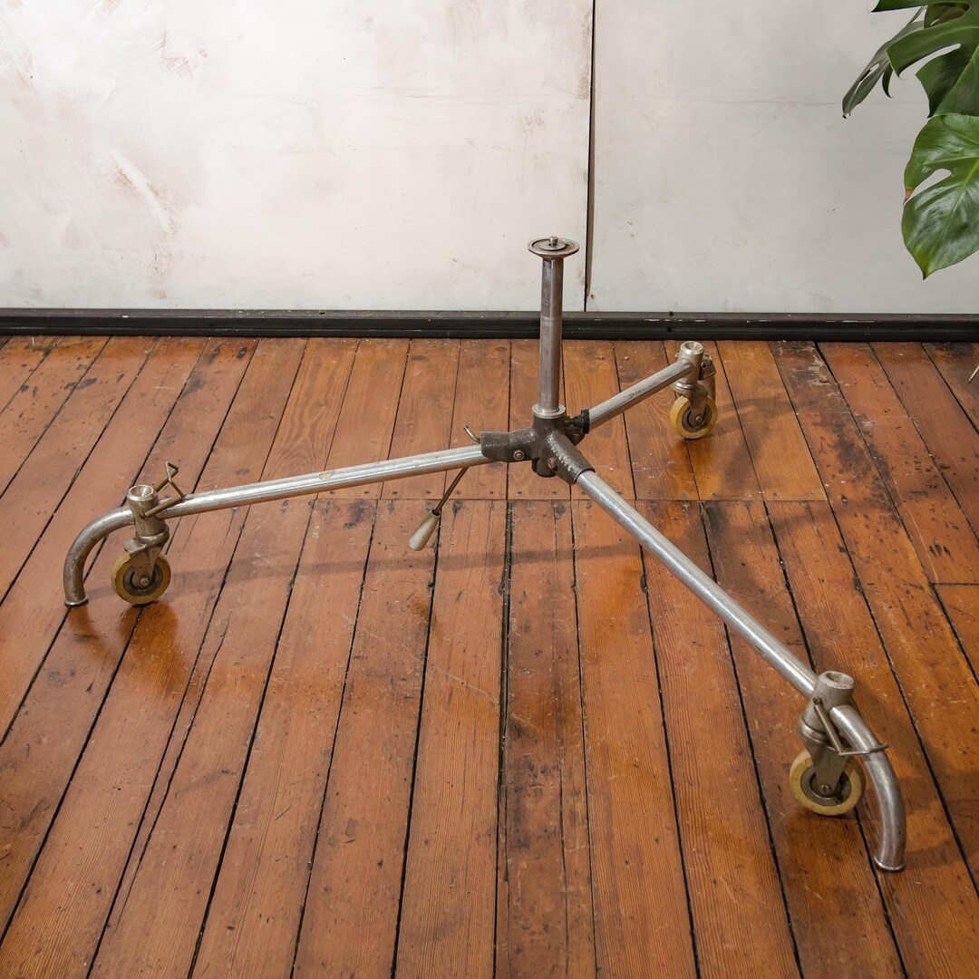 Vintage Berlebach DDR Studio Tripod Dolly Rolling Stand on Wheels ...