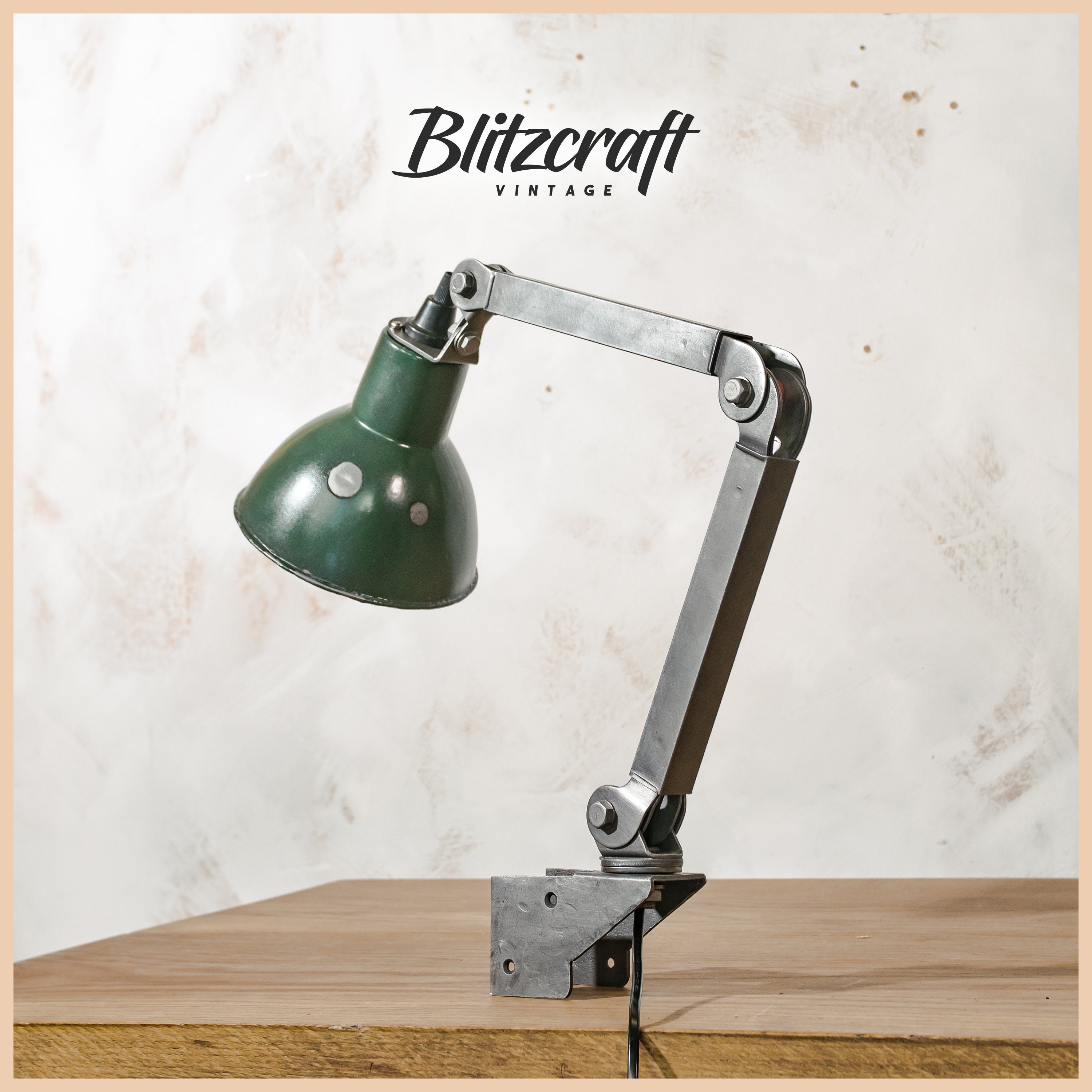 Vintage Industrial Machine Lamp by EDL England, Gray 1950s 2 Arm ...